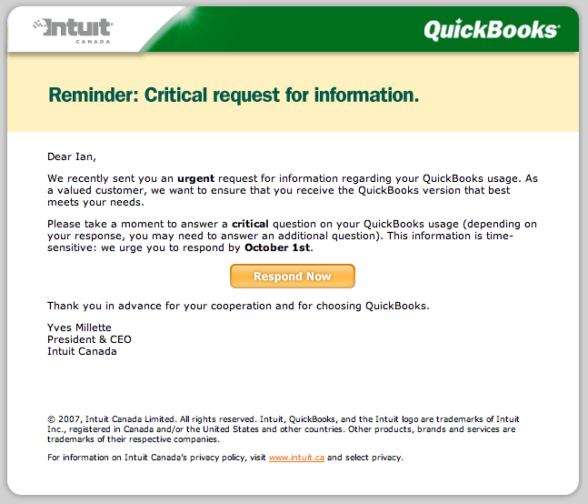 QUickBooks Survey | Ian Andrew Bell